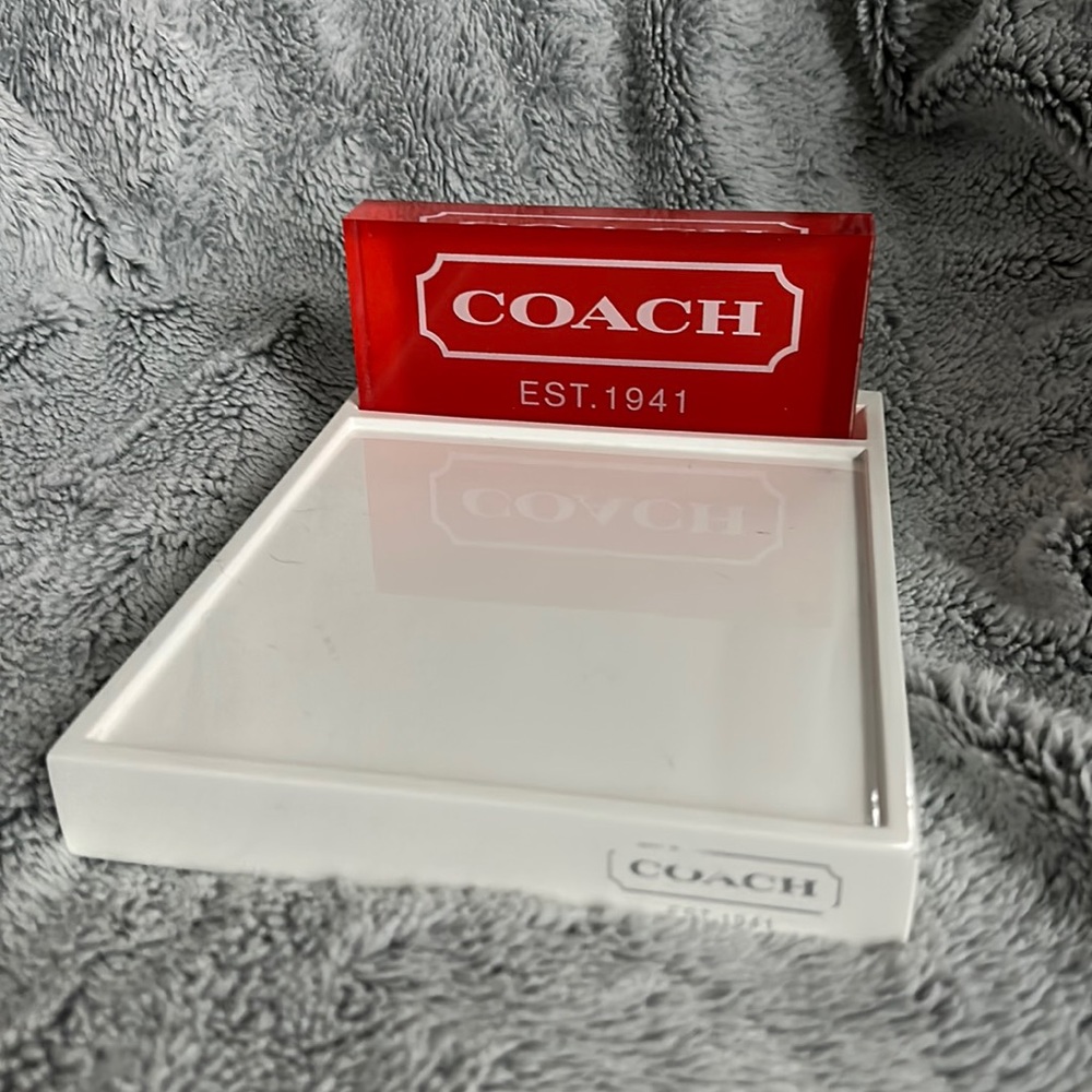 Coach Store Display Tray With Lucite Logo Block - Gem